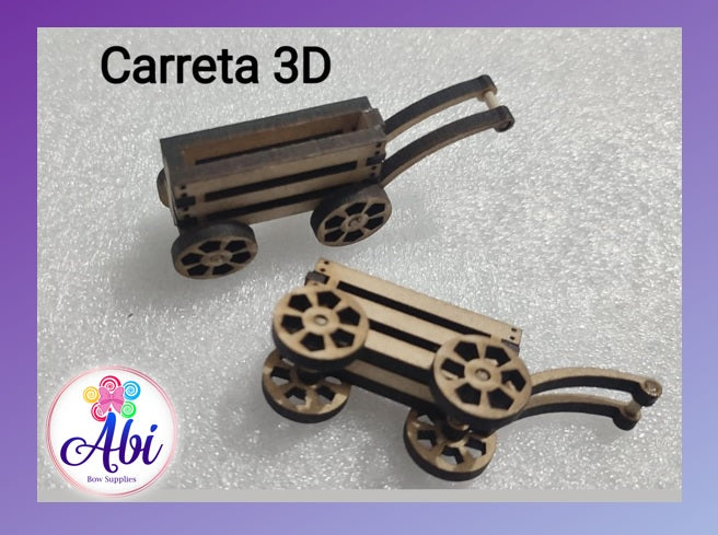 Accesorios para Decoracion en MDF, Carreta 3D – Abi BowSupplies